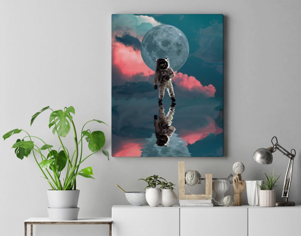 Mockup tableau intérieur moderne - format portrait - Wallprint.fr